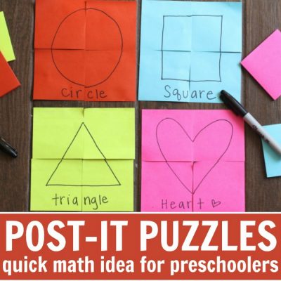 Post-it Note Puzzles: Early Learning Activity for Preschoolers ...
